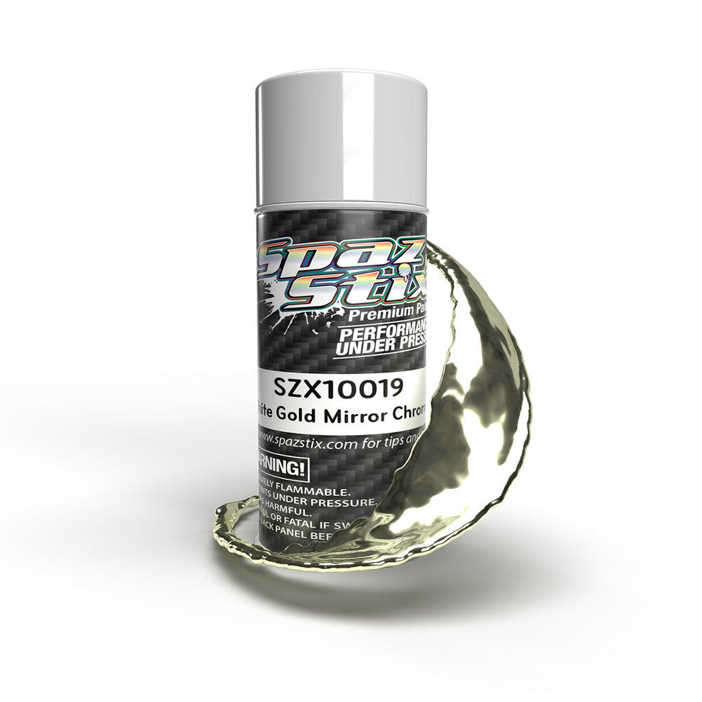 White Gold Mirror Chrome Aerosol Paint, 3.5oz Can – Spaz Stix by HRP